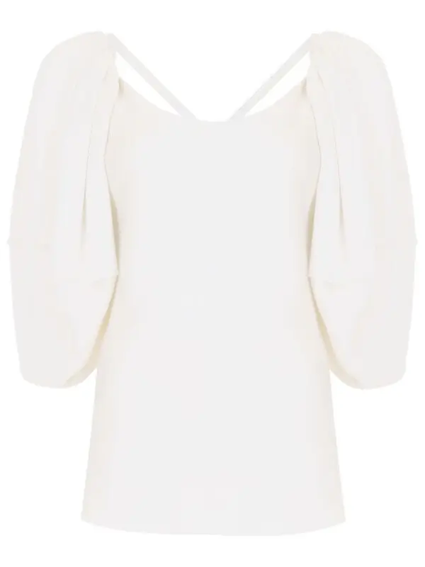 GLORIA COELHO Henrique Viii Crepe Blouse - White
