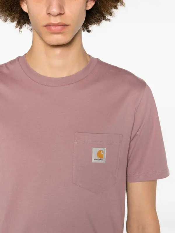 Carhartt Work In Progress Logo-patch Cotton T-shirt - Pink