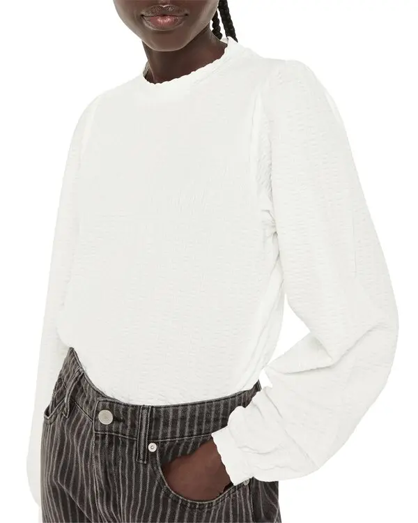 Whistles Textured Puff Long Sleeve Sweater