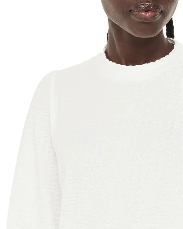 Whistles Textured Puff Long Sleeve Sweater