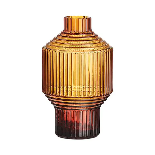 KOSTA BODA Pavilion Vase, Small - Amber
