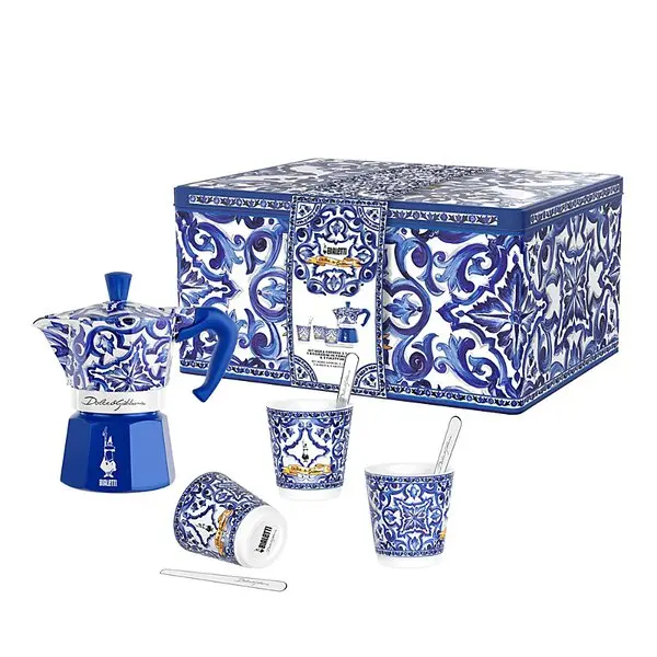 BIALETTI Dolce & Gabbana Moka Coffee Maker And Cup Set - Mediterraeno/blue