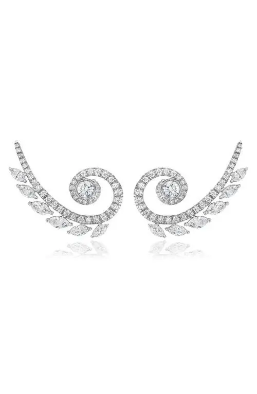 MINDI MOND Icon Diamond Fibonacci Earrings - 18k White Gold