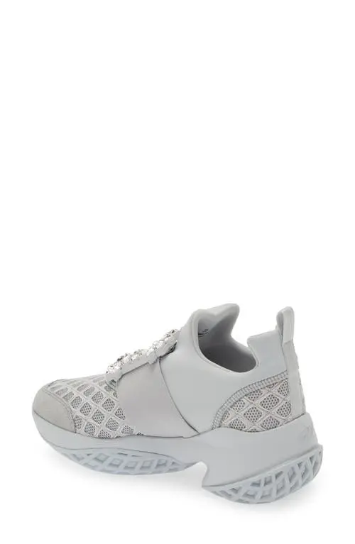 ROGER VIVIER Viv' Run Strass Sneakers - Cemento M/ Platino/ Grigio
