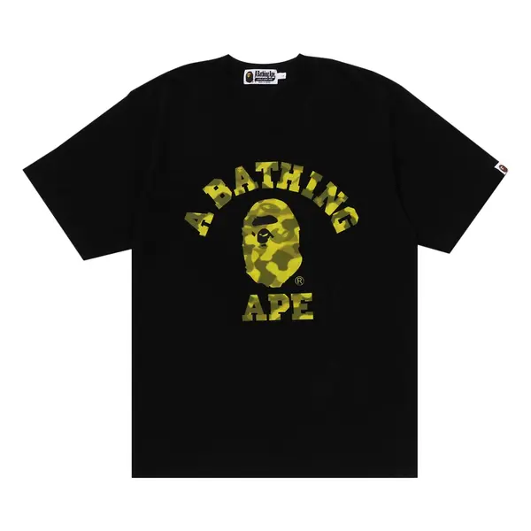 A BATHING APE Radiation Camo College Tee - Black