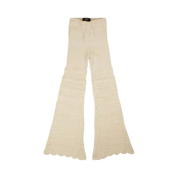 Amiri Checked Crochet Flare Pants - White