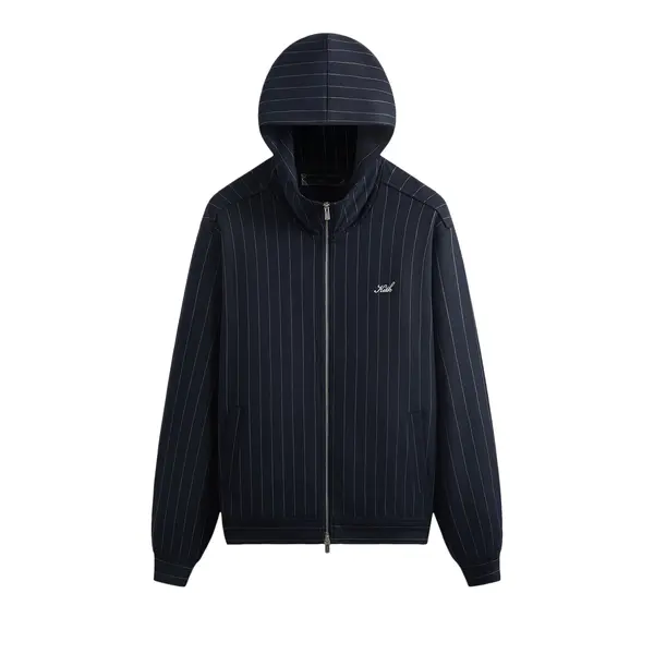 Kith Double Weave Selfridge Zip Up Hoodie 'nocturnal - Blue