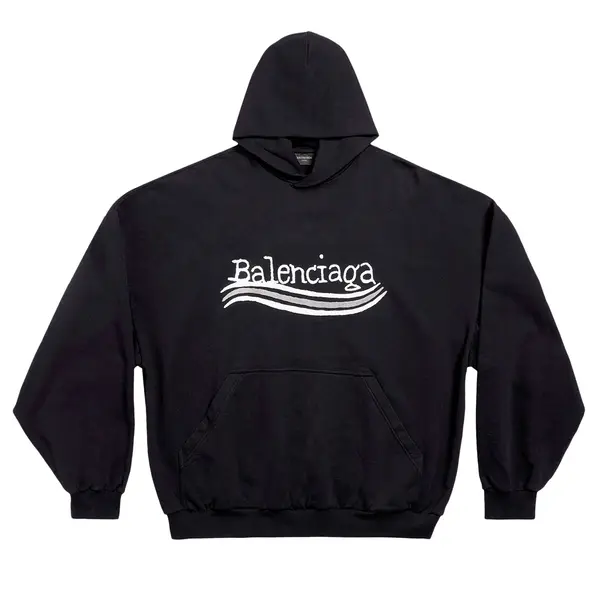 Balenciaga Large Fit Hoodie - Black