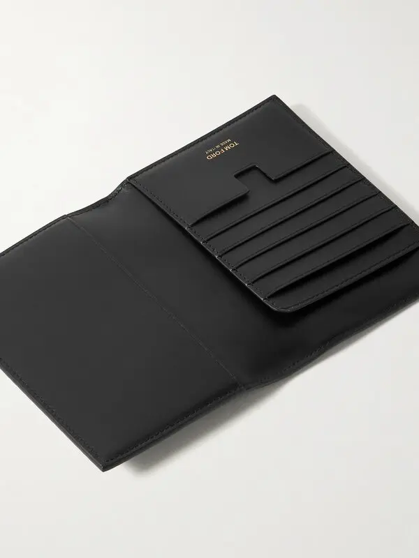 TOM FORD Croc-effect Glossed-leather Passport Holder