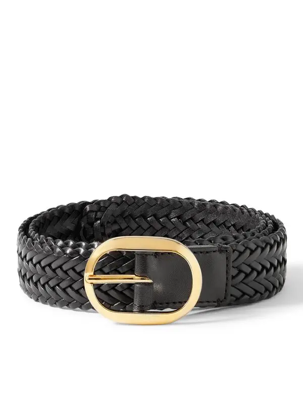 TOM FORD 3cm Woven Leather Belt - Brown