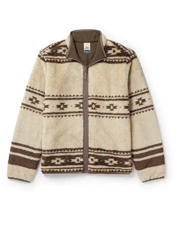 Faherty Brand Reversible Shell And Printed Recycled-fleece Jacket
