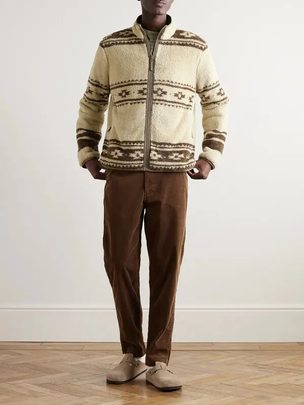Faherty Brand Reversible Shell And Printed Recycled-fleece Jacket