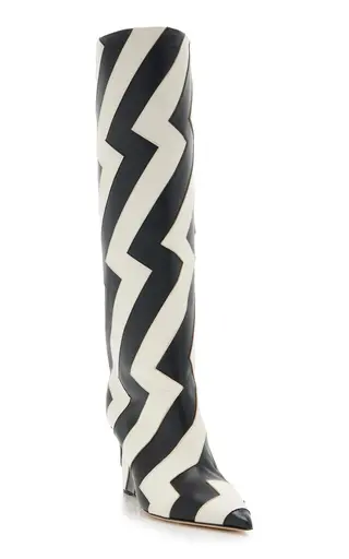 JIMMY CHOO Blake Chevron Leather Knee Boots