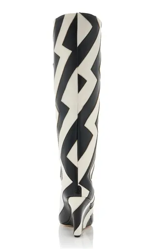 JIMMY CHOO Blake Chevron Leather Knee Boots