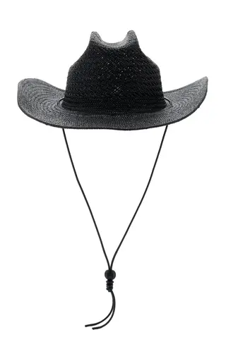 Lack Of Color The Outlaw Ii Raffia Hat - Black | Editorialist display picture 1