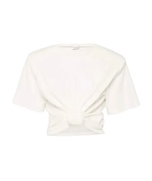 Magda Butrym Gathered Cotton Jersey Top - White