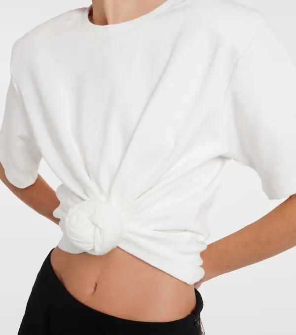 Magda Butrym Gathered Cotton Jersey Top - White