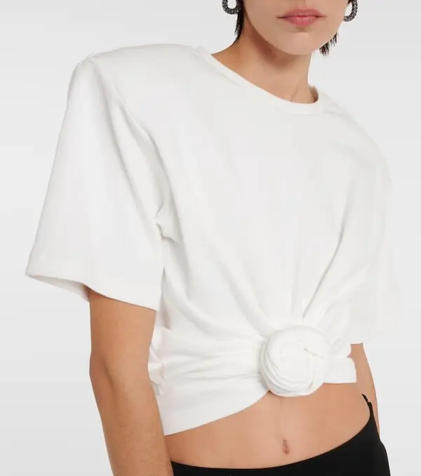 Magda Butrym Gathered Cotton Jersey Top - White