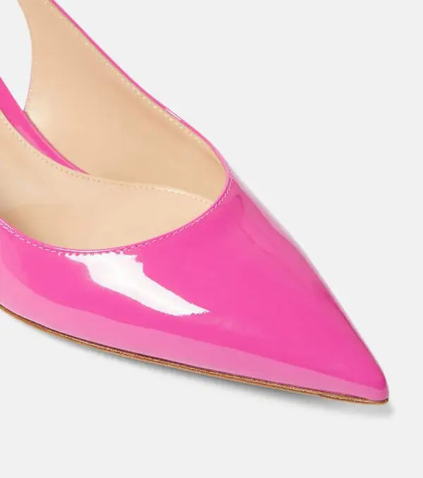 GIANVITO ROSSI Ribbon Patent Leather Slingback Pumps