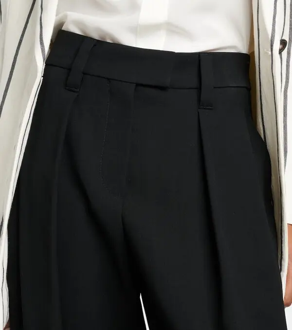 Brunello Cucinelli High-rise Gabardine Wide-leg Pants