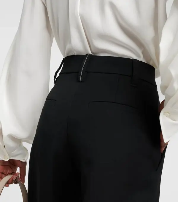 Brunello Cucinelli High-rise Gabardine Wide-leg Pants