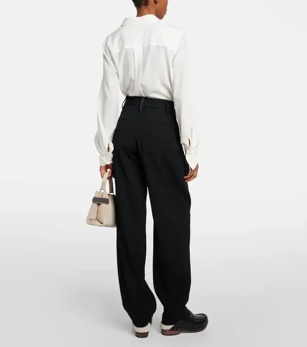 Brunello Cucinelli High-rise Gabardine Wide-leg Pants