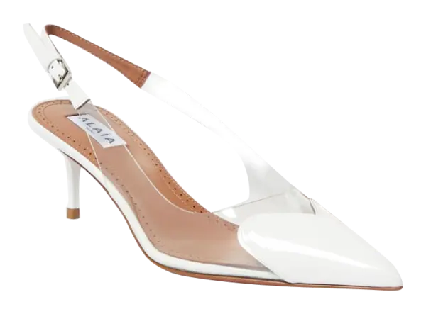 Alaïa Cœur Slingback Pumps - White
