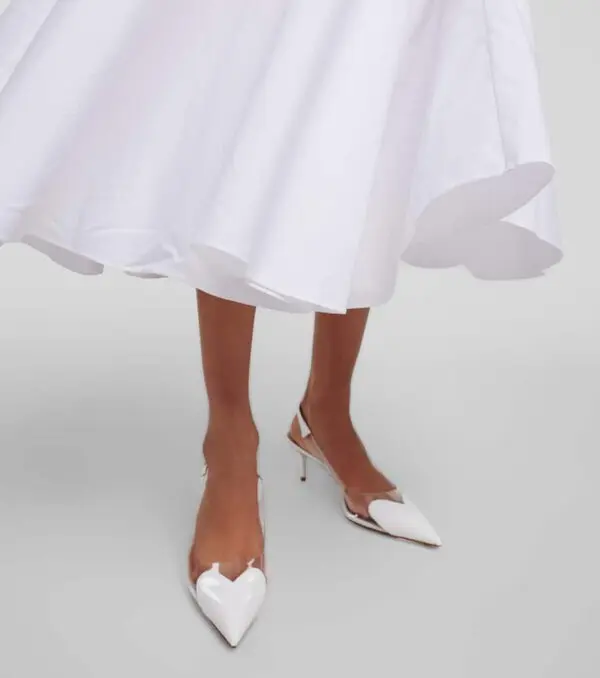 Alaïa Cœur Slingback Pumps - White