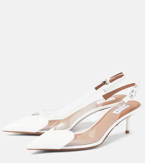 Alaïa Cœur Slingback Pumps - White