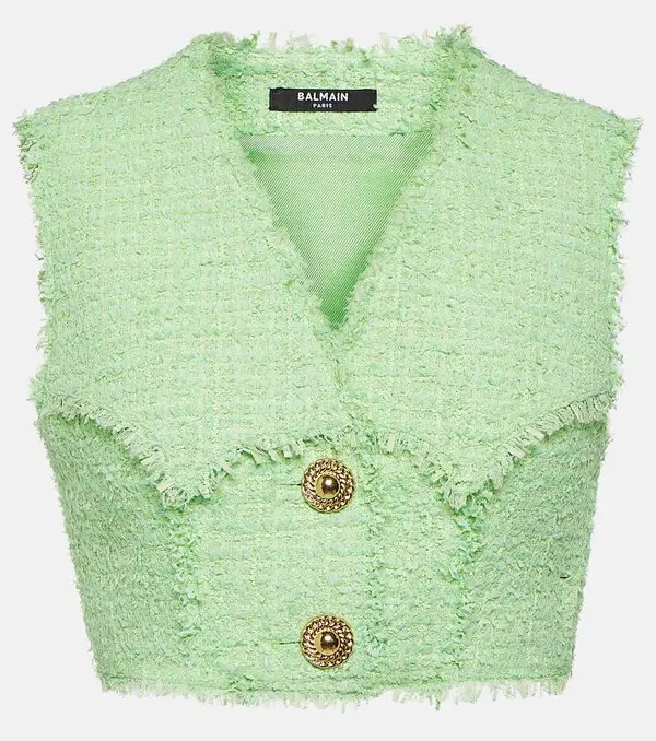 Balmain Tweed Crop Top