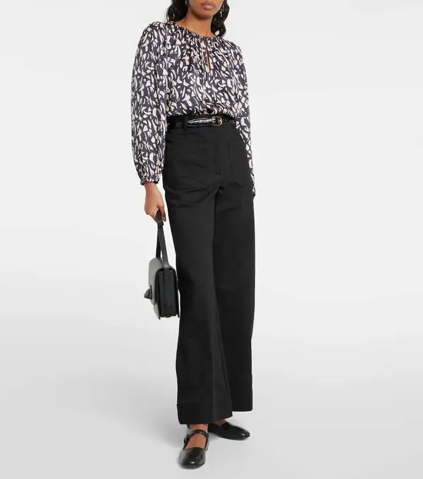 Velvet By Graham & Spencer Kade Printed Satin Blouse