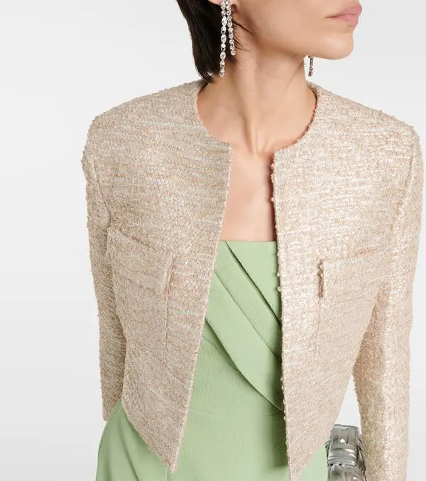 EMILIA WICKSTEAD Pheblia Cropped Tweed Jacket