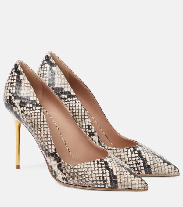 Balmain Python-effect Leather Pumps