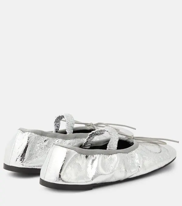 Proenza Schouler Metallic Leather Ballet Flats - Silver