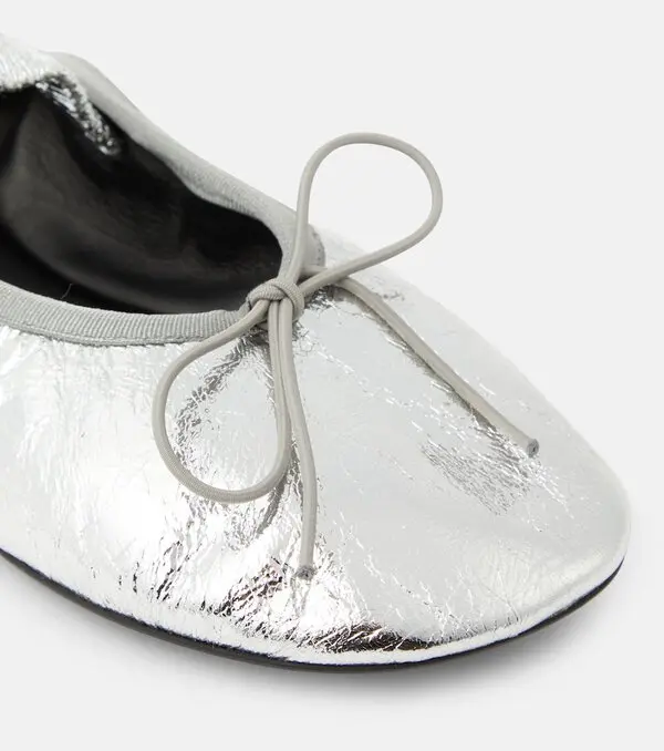 Proenza Schouler Metallic Leather Ballet Flats - Silver