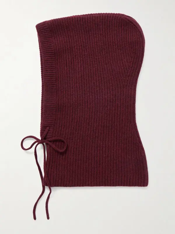 Arch4 Kloster Ribbed Cashmere Balaclava - Burgundy