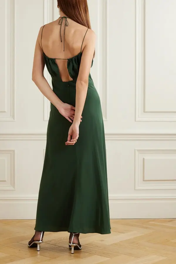 toteme green dress V-Neck Slip Dress Bottle Green main image 1