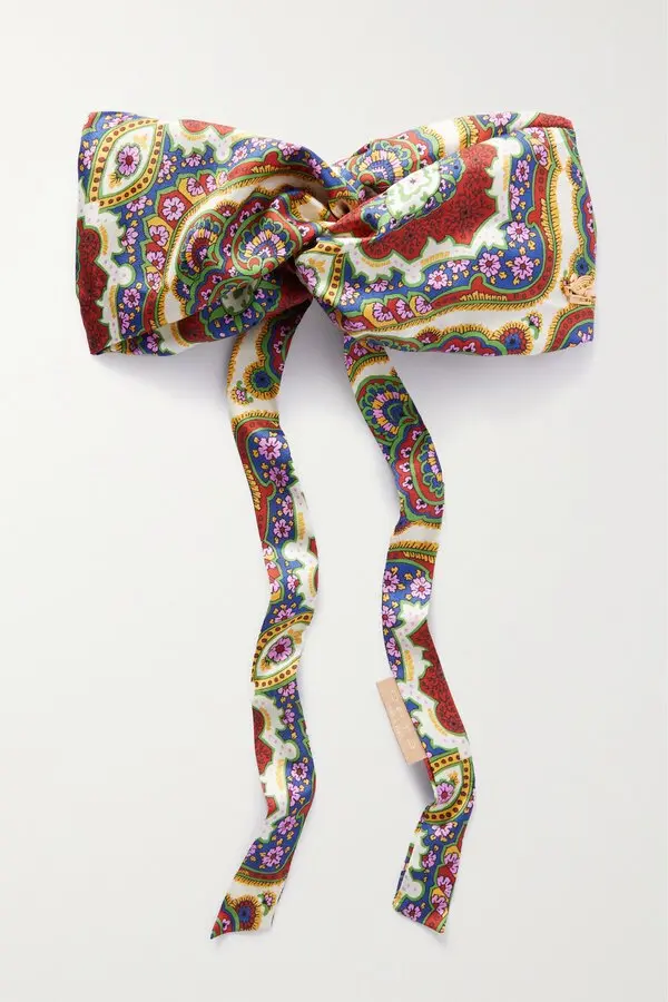 ETRO - Knotted Paisley-Print Silk-Twill Headband Etro Paisley silk headband Etro main image 2