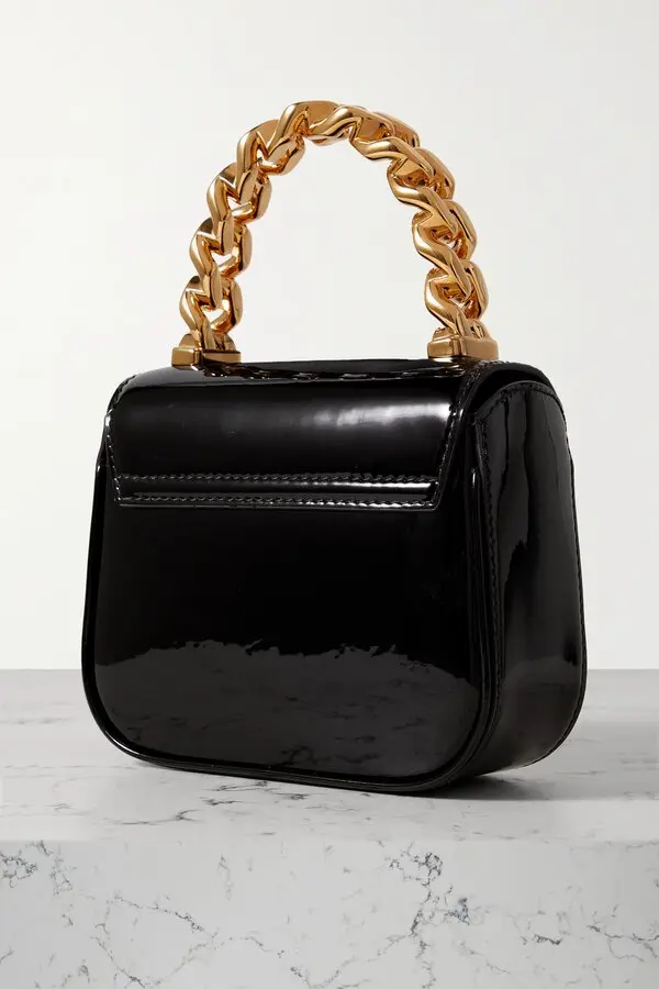 Versace La Medusa Patent-leather Shoulder Bag