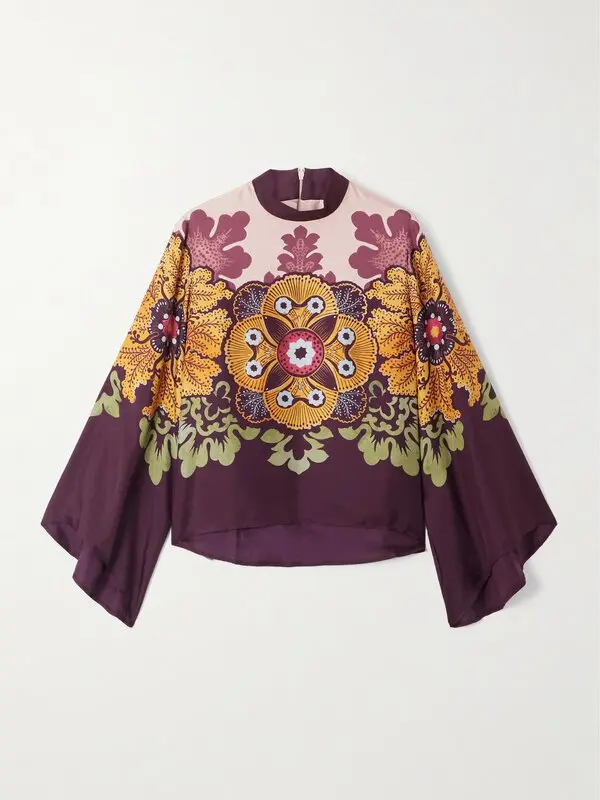 La DoubleJ Printed Silk-twill Blouse - Multi