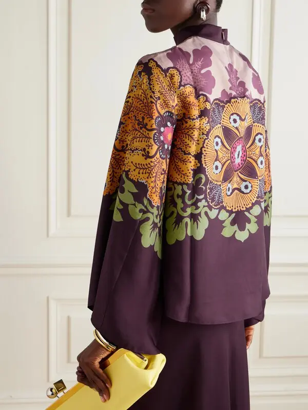 La DoubleJ Printed Silk-twill Blouse - Multi