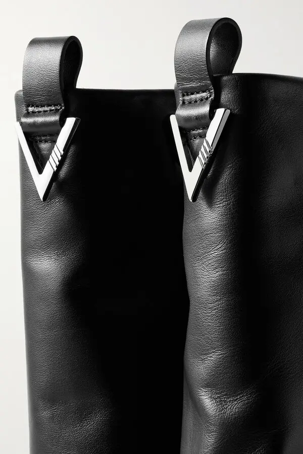 Attico Robin Layered Knee Boots - Black