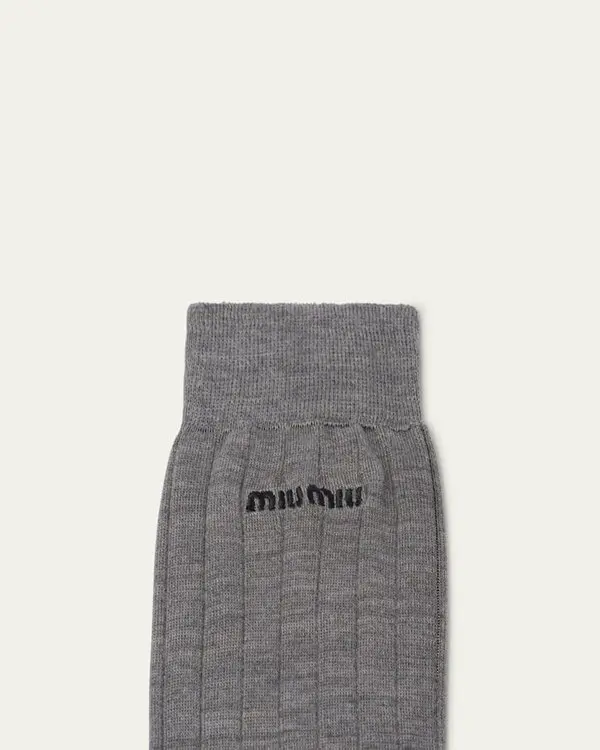 Miu Miu Logo-knit Silk Socks