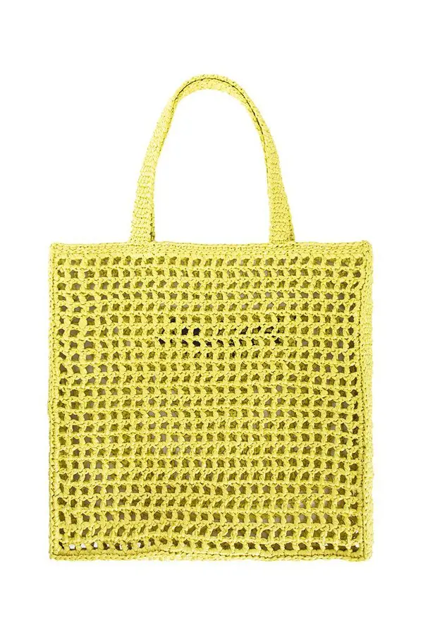 Prada Crochet Shopping Tote - Yellow