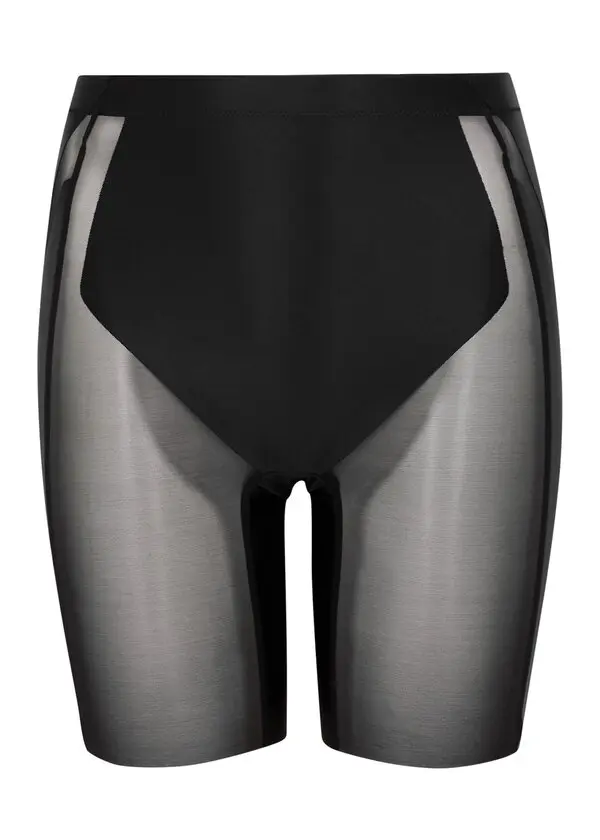Spanx Shaping Satin Mid-thigh Shorts - Black