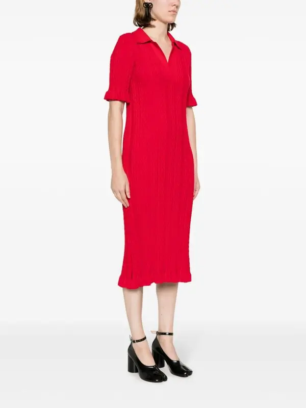 Viktor & Rolf V-neck Knitted Midi Dress - Red