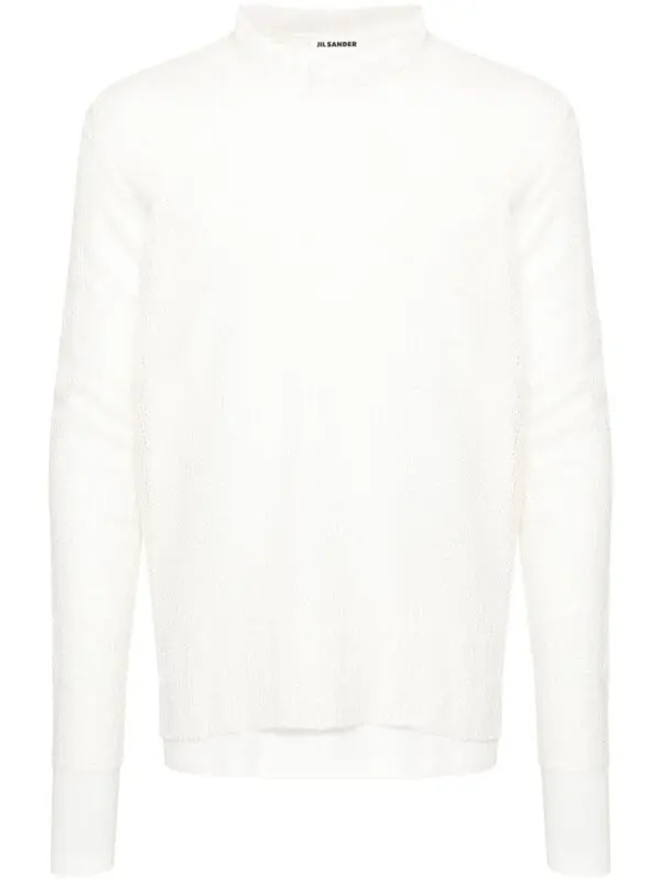 JIL SANDER Logo Intarsia-knit Cotton Jumper
