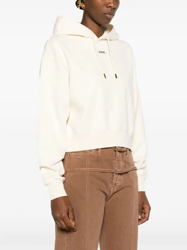 Jacquemus Cropped Hoodie - Neutrals