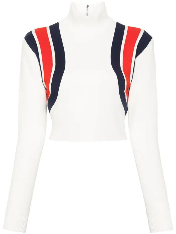 Gucci Sylvie-web Knitted Cropped Top - White