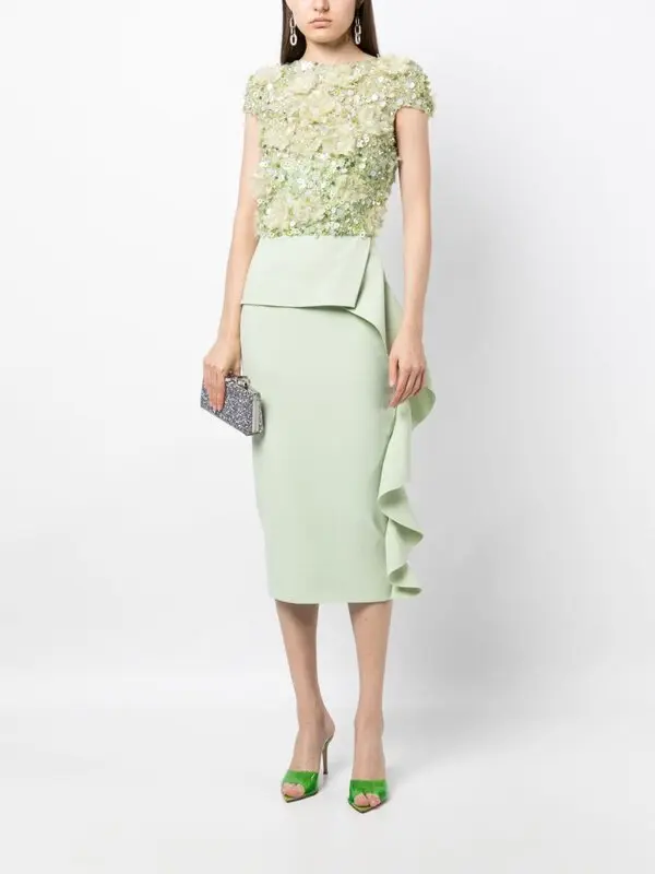 rachel gilbert green beaded dress Kaito Dress
